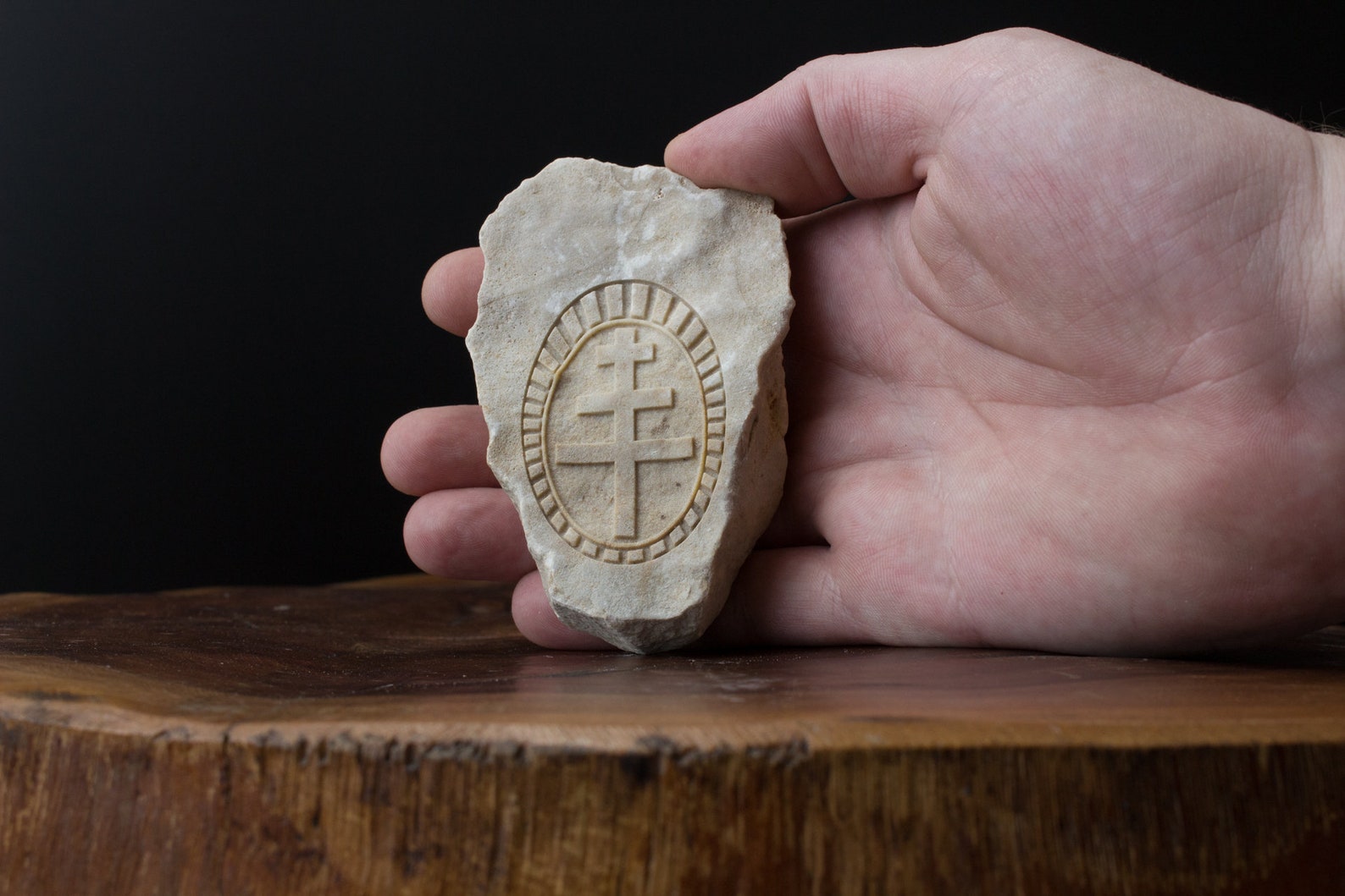 Papal Cross, Triple Cross on Jerusalem Stone, Holy Land Stone - Etsy Canada