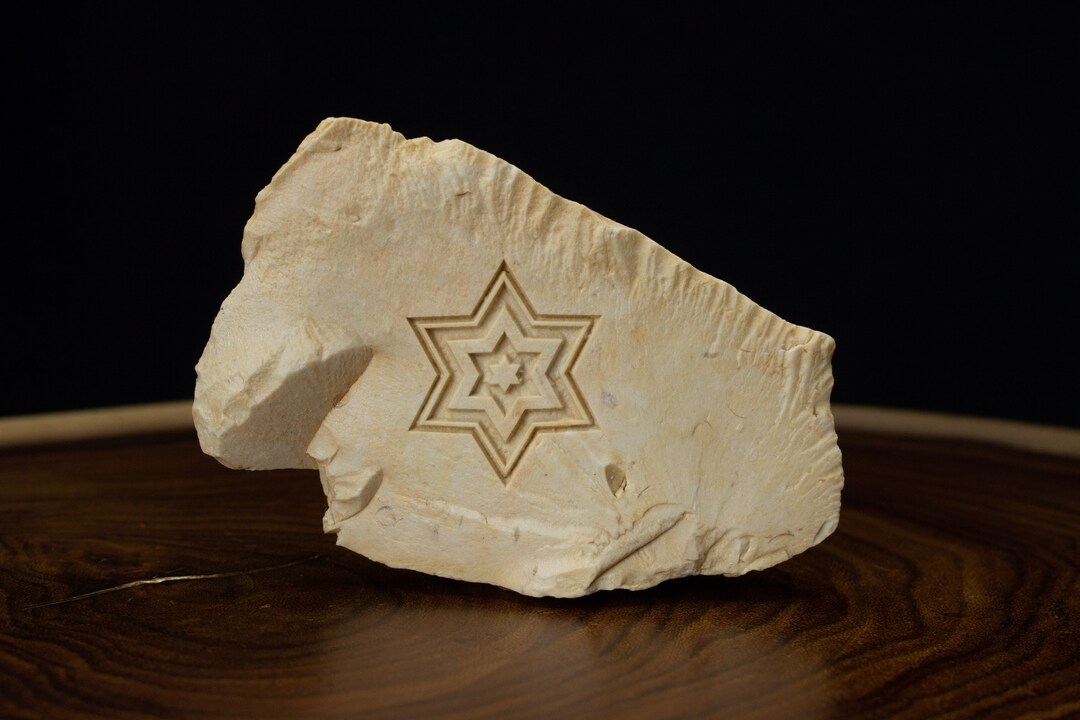 Shield of David Engraved Stone, Star of David Symbol of Jewish Identity ...