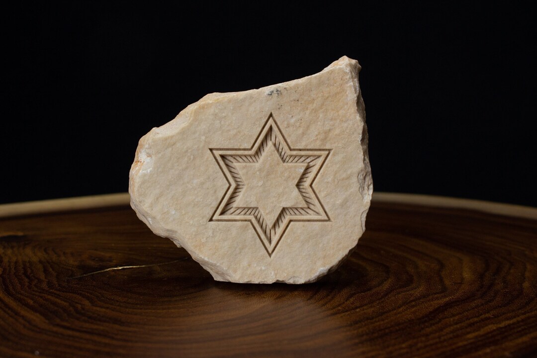 Star of David Engraved Stone, Magen David Jewish Identity and Judaism ...