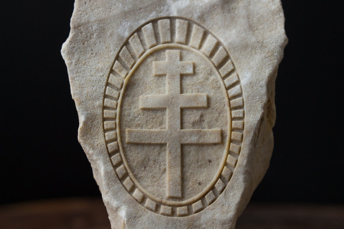 Papal Cross, Triple Cross on Jerusalem Stone, Holy Land Stone - Etsy Canada