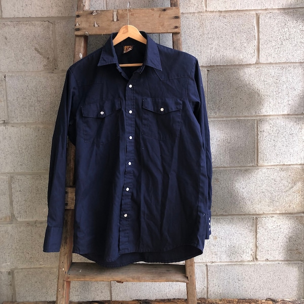 Navy Blue Work Shirt - Etsy