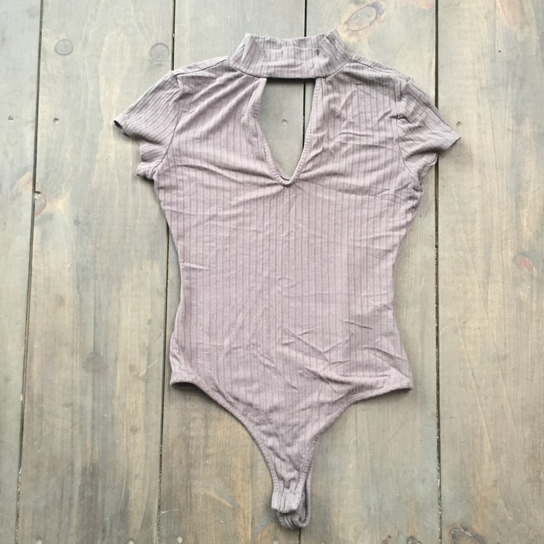 Cut Out Bodysuit Grey Bodysuit Bodysuit Thong Bodysuit Ribbed Bodysuit ...