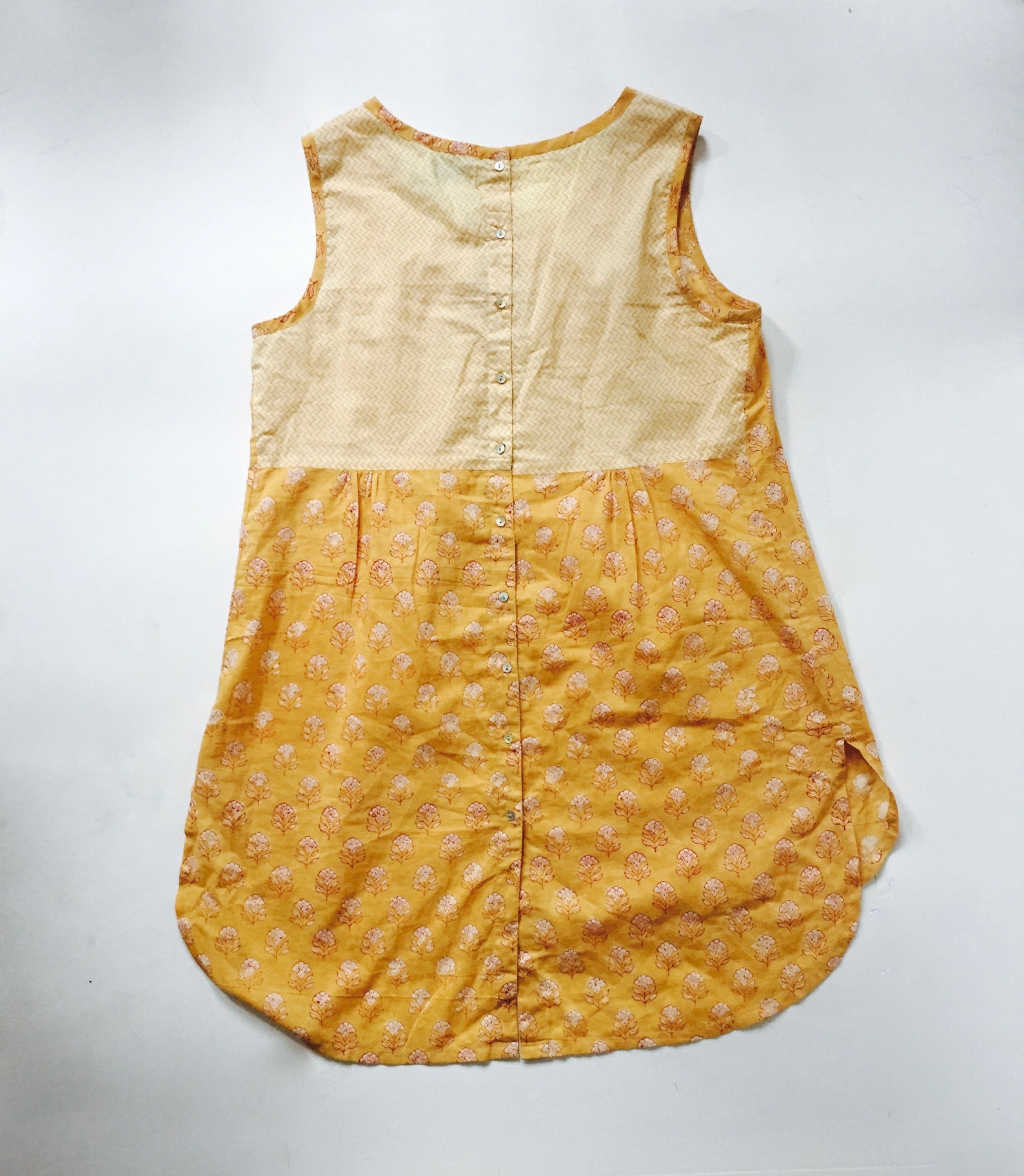 Smock Top From India || Sleeveless Smock || Button up Smock || Leaf ...