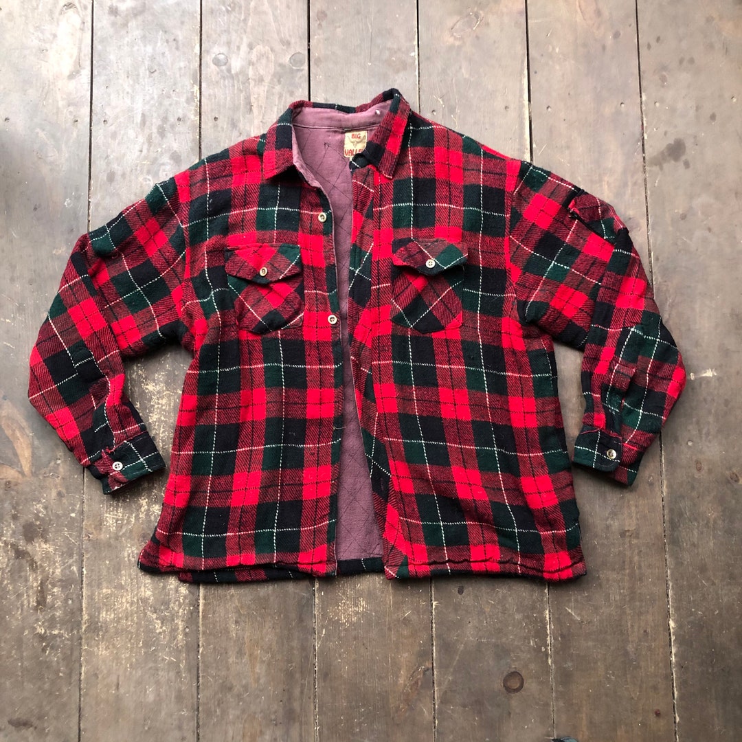 Green and Red Plaid Button up Size M Plaid Fall Jacket Lined Plaid ...