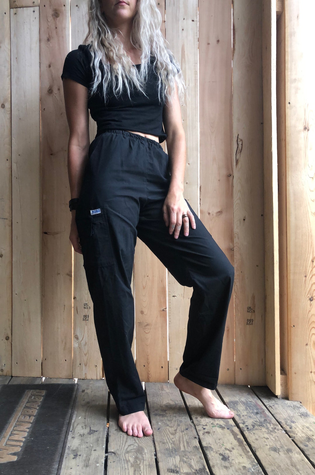 Y2K Mobb Scrub Pants || Unisex Black Scrub Pants || Draw String Pants ...