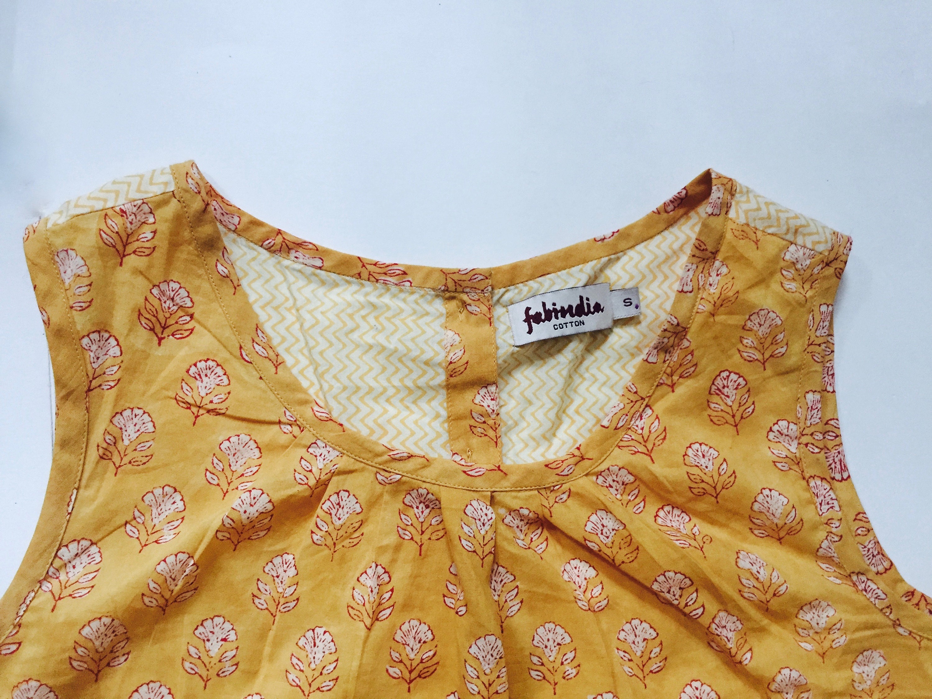 Smock Top From India || Sleeveless Smock || Button up Smock || Leaf ...