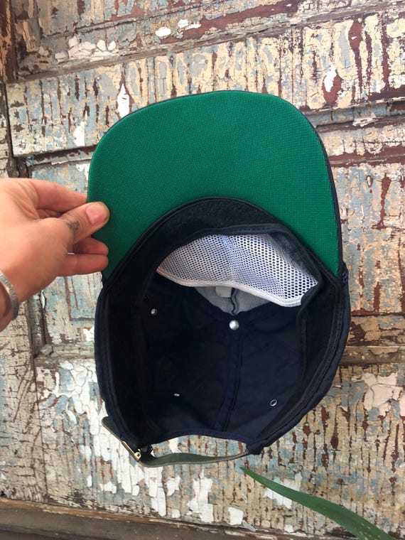 Vintage Caterpillar VIP With Leather Strap Hat , Navy… - Gem