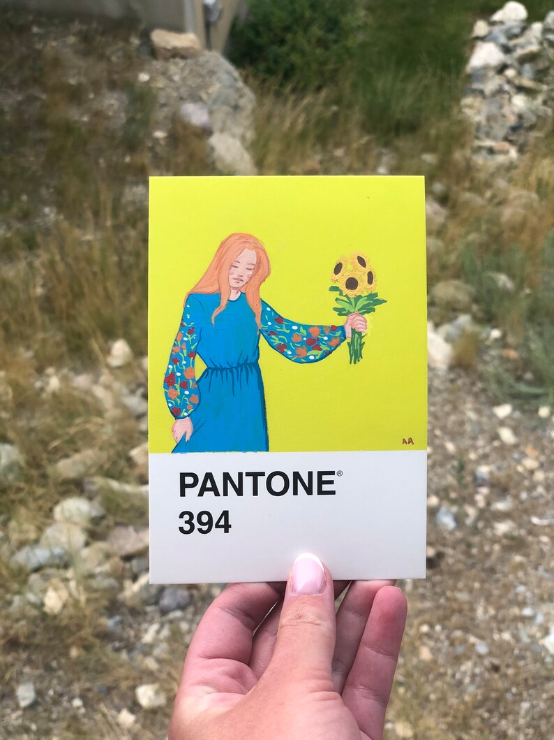 Pantone 394 Pantone Postcard Painting Acryla Gouache Framed - Etsy Pantone 394 Pantone Postcard Painting Acryla Gouache Framed - Etsy