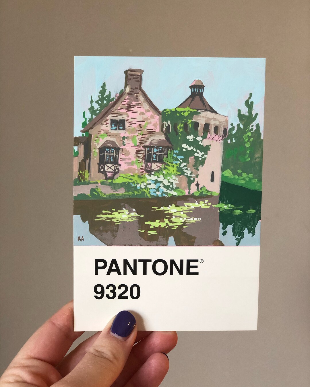 Pantone 9320 Postcard Art: Acryla Gouache Painting - Etsy