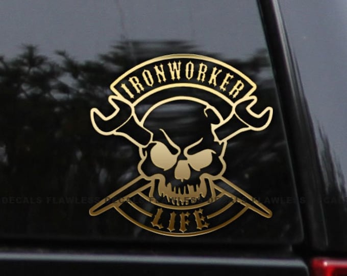Ironworker Climbing Ibeam Vinyl Decal © Laced up Decals Sku:ironworker ...