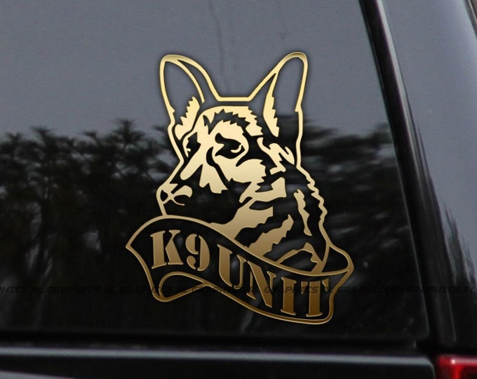 K9 Unit German Shepherd Decal Sticker Caution Police Dog Window Laptop ...