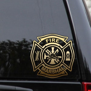 Fire Marshal Firefighter Decal Sticker Fire Department Car Truck Window ...