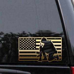 Kneeling Soldier American Flag Decal Sticker Military Car Truck Window ...