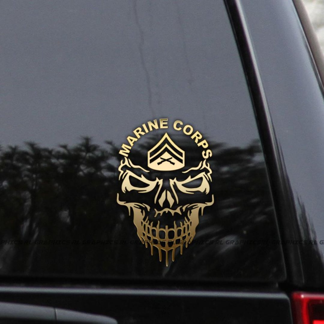 E4 SKULL Corporal Marines Rank Vinyl Decal Sticker - Etsy