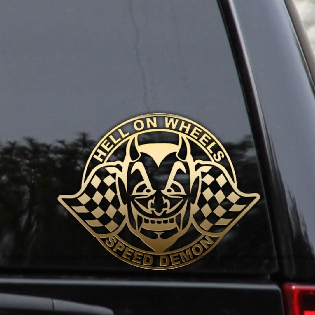 Speed Demon Decal Sticker Checkered Flag - Etsy