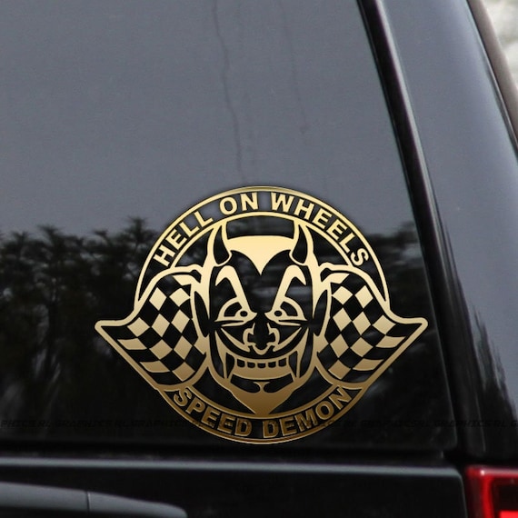 Speed Demon Decal Sticker Checkered Flag - Etsy