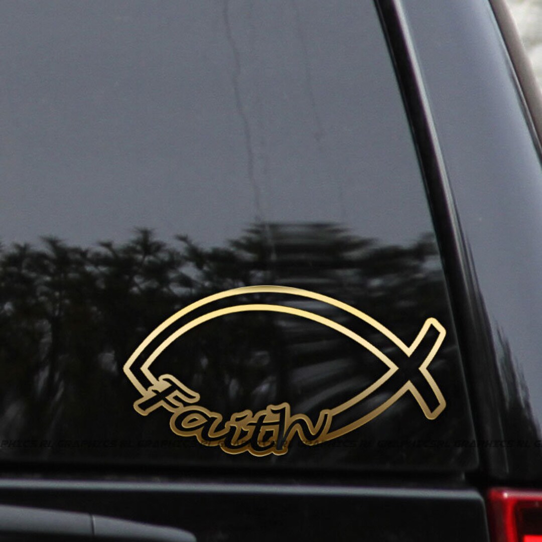 Faith Jesus Fish Decal Sticker Christian Christ Love God Car Truck ...