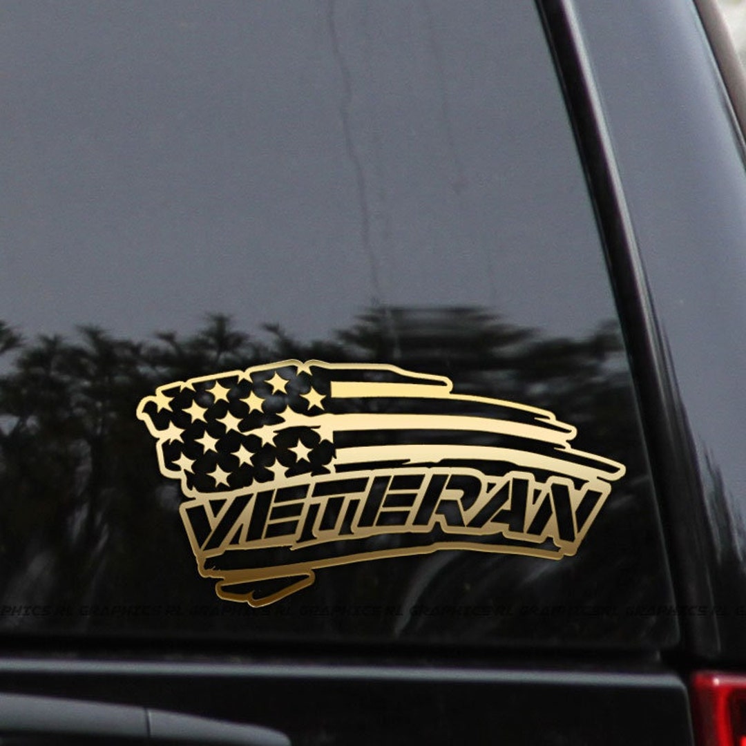 Veteran Distressed American Flag Decal Sticker Military Army Navy ...