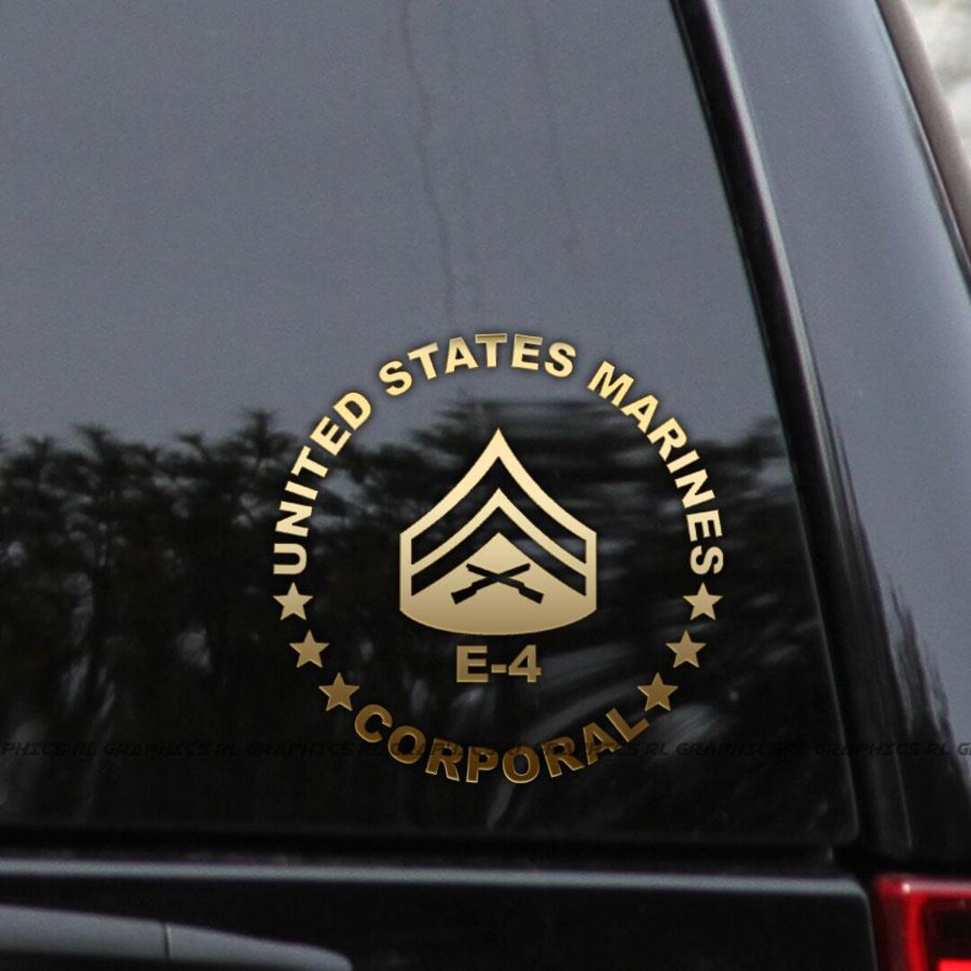 E-4 Corporal Rank Marines Vinyl Decal Sticker - Etsy