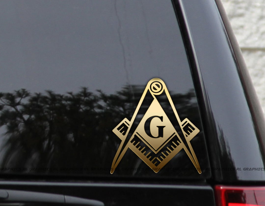 Masonic Freemason Compass Square Illuminati Mason Window Decal Sticker ...