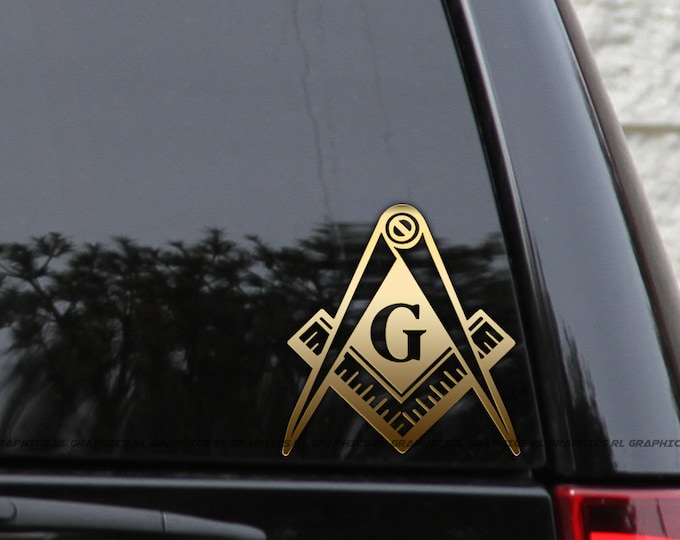 Masonic Freemason Compass Square Illuminati Mason Window Decal Sticker ...