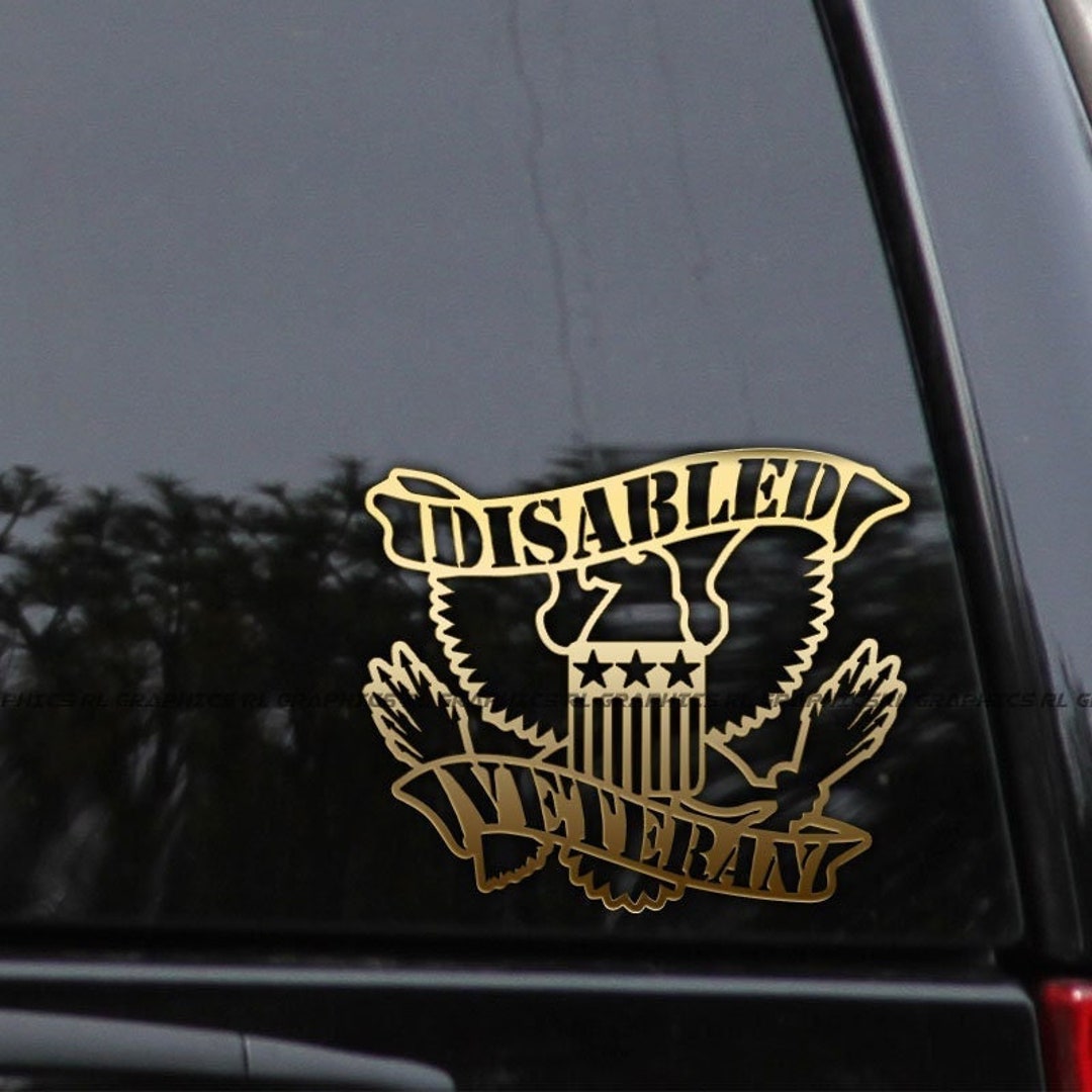 Disabled Veteran Eagle Vinyl Decal Sticker Military Army Navy Marines ...