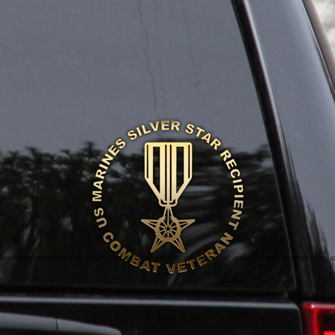 Silver Star Marines Corps Combat Veteran Vinyl Decal Sticker - Etsy