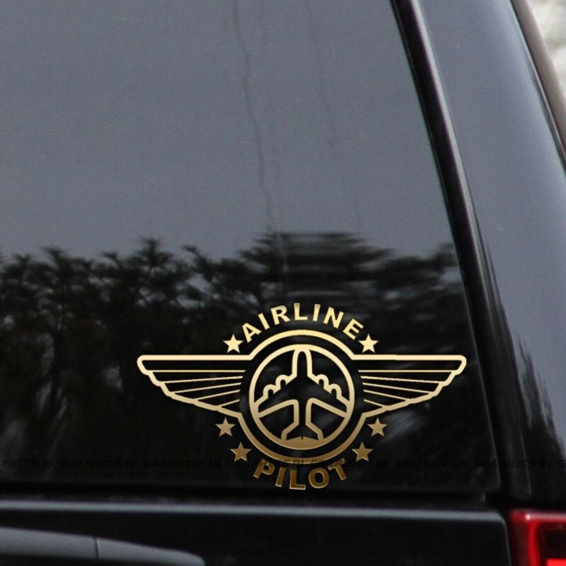 Airline Pilot Wings Decal Sticker Commercial Airplane Aviation Window ...