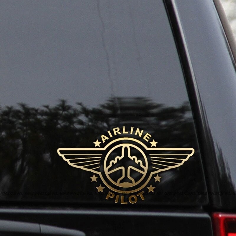 Airline Pilot Wings Decal Sticker Commercial Airplane Aviation Window ...
