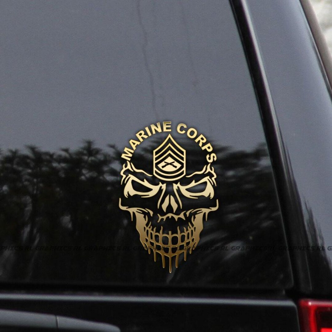 E7 Skull GUNNERY Sergeant Marines Rank Vinyl Decal Sticker - Etsy