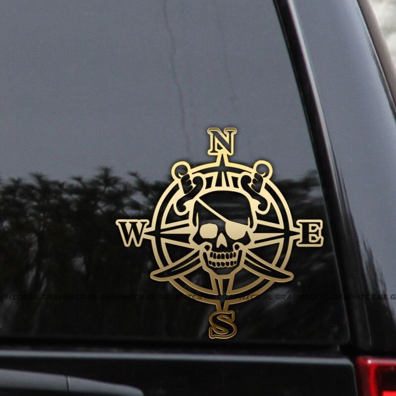 Pirate Compass Decal Sticker Nautical Car Truck Window Laptop - Etsy
