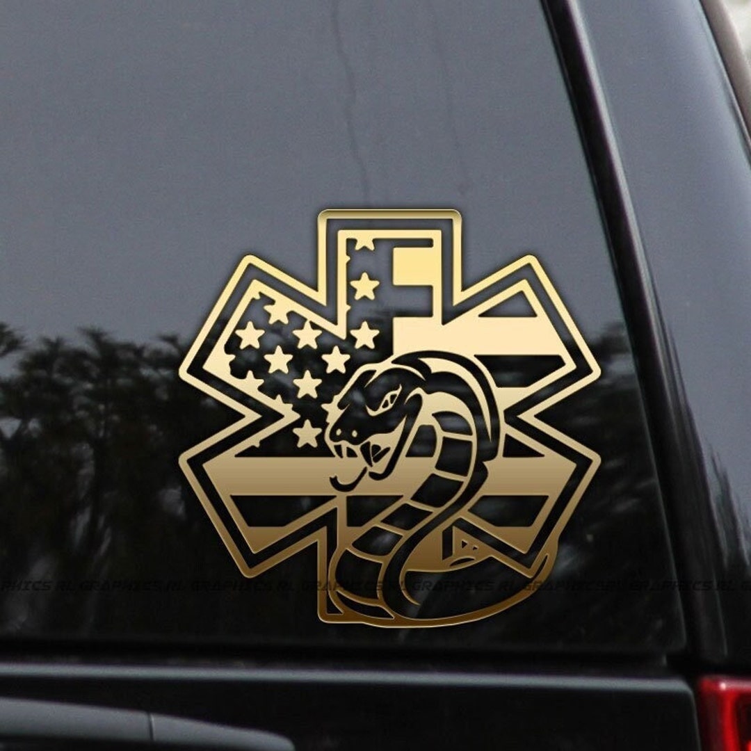 EMS Silver Snake American Flag Decal Sticker - Etsy