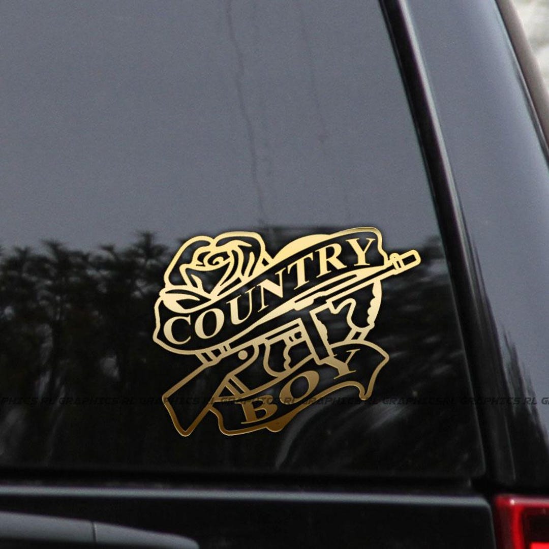 Country Boy Rifles Redneck Heart & Rose Vinyl Decal Sticker - Etsy