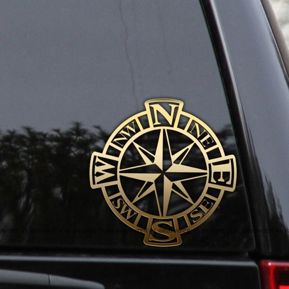 Nautical Compass Car Truck Laptop Decal Sticker | Etsy