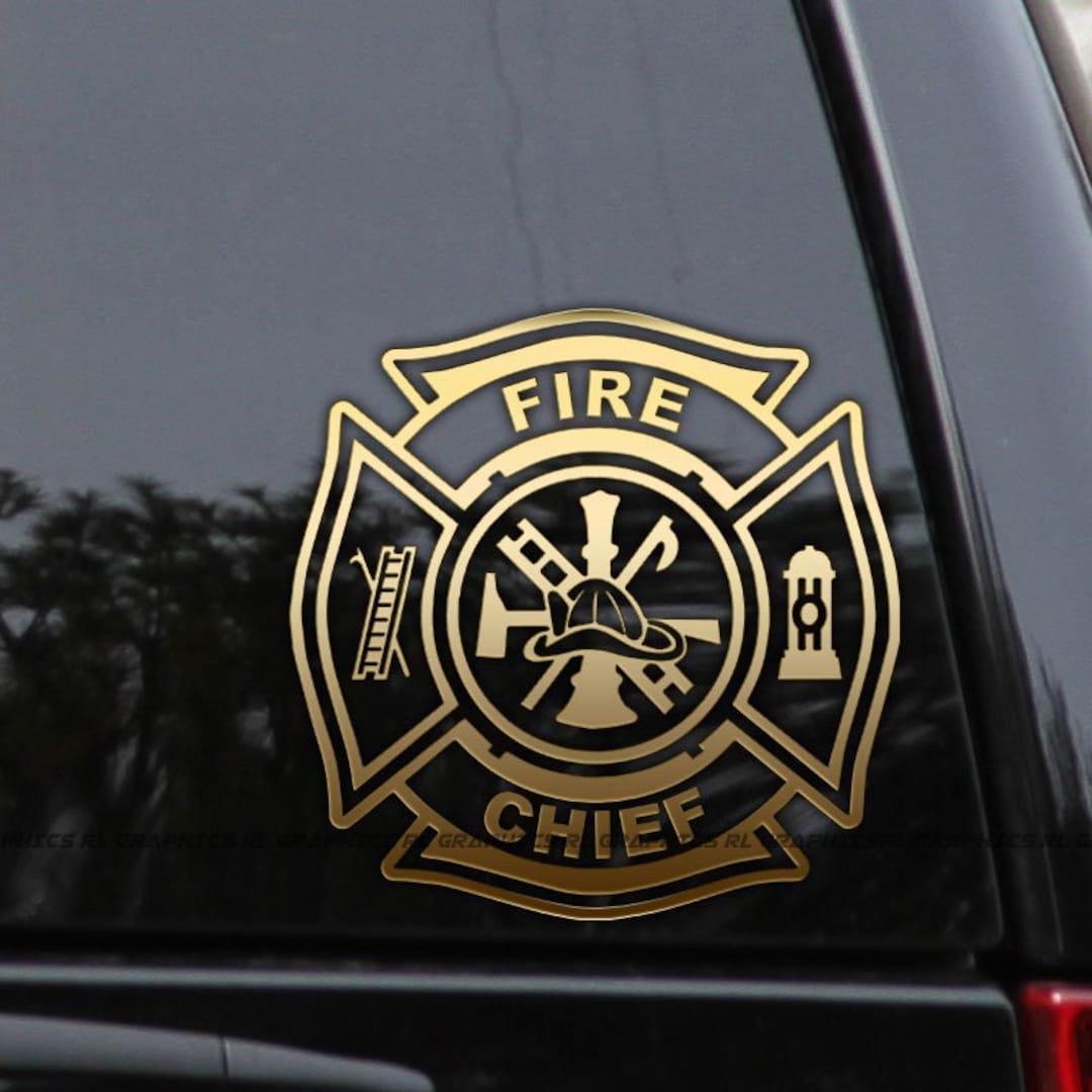 Fire Chief Firefighter Decal Sticker Fire Department Car Truck Window ...
