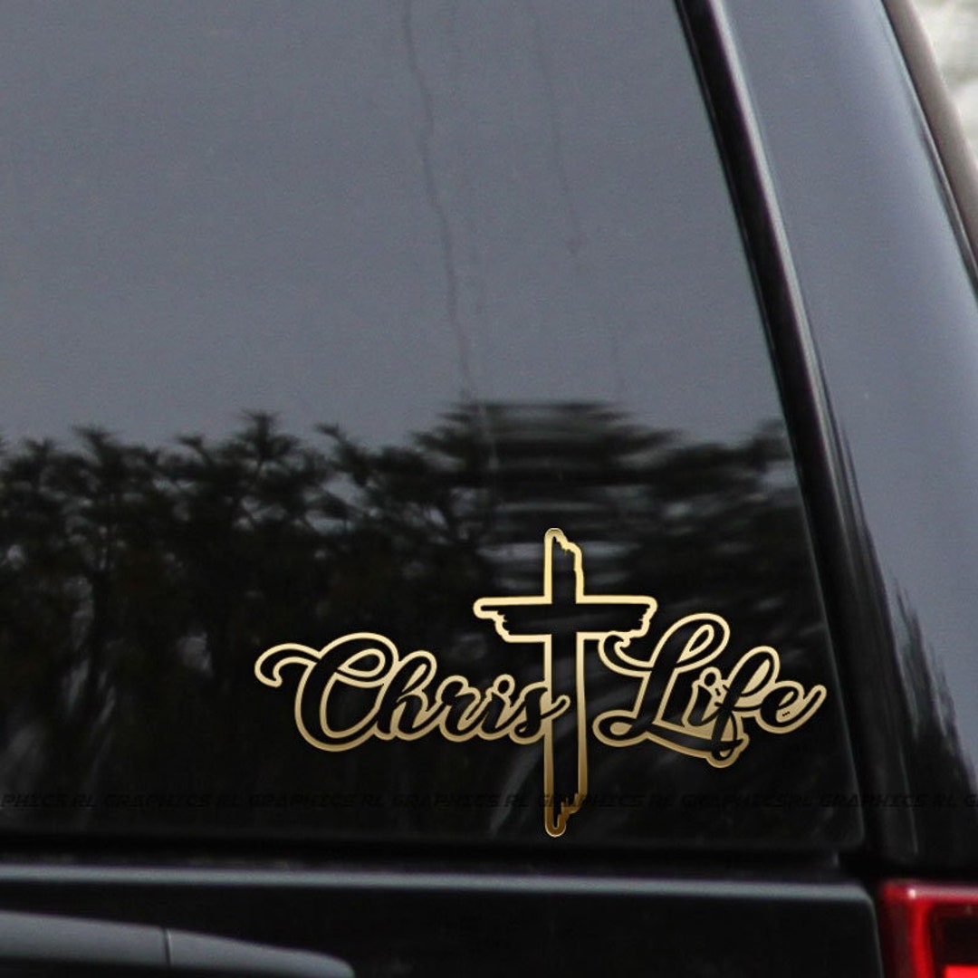Christ Life Decal Sticker Jesus Cross Christian Funny Faith Car Window ...