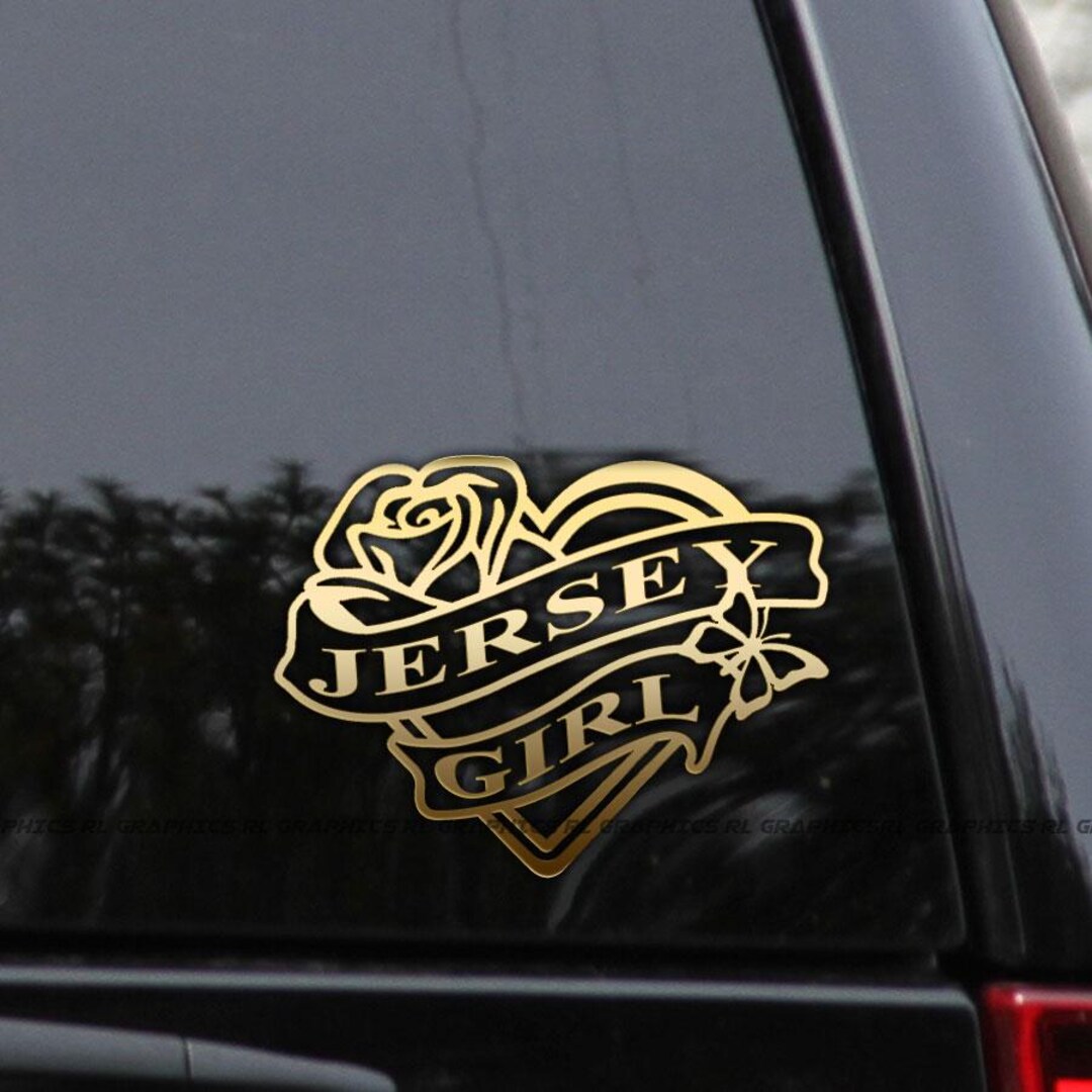 Jersey Girl Heart & Rose New Jersey Home State Love Vinyl Decal Sticker ...