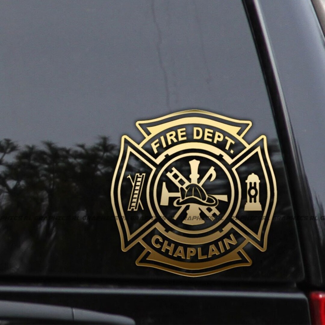 Fire Department Chaplain Decal Sticker Firefighter Department Car Truck ...