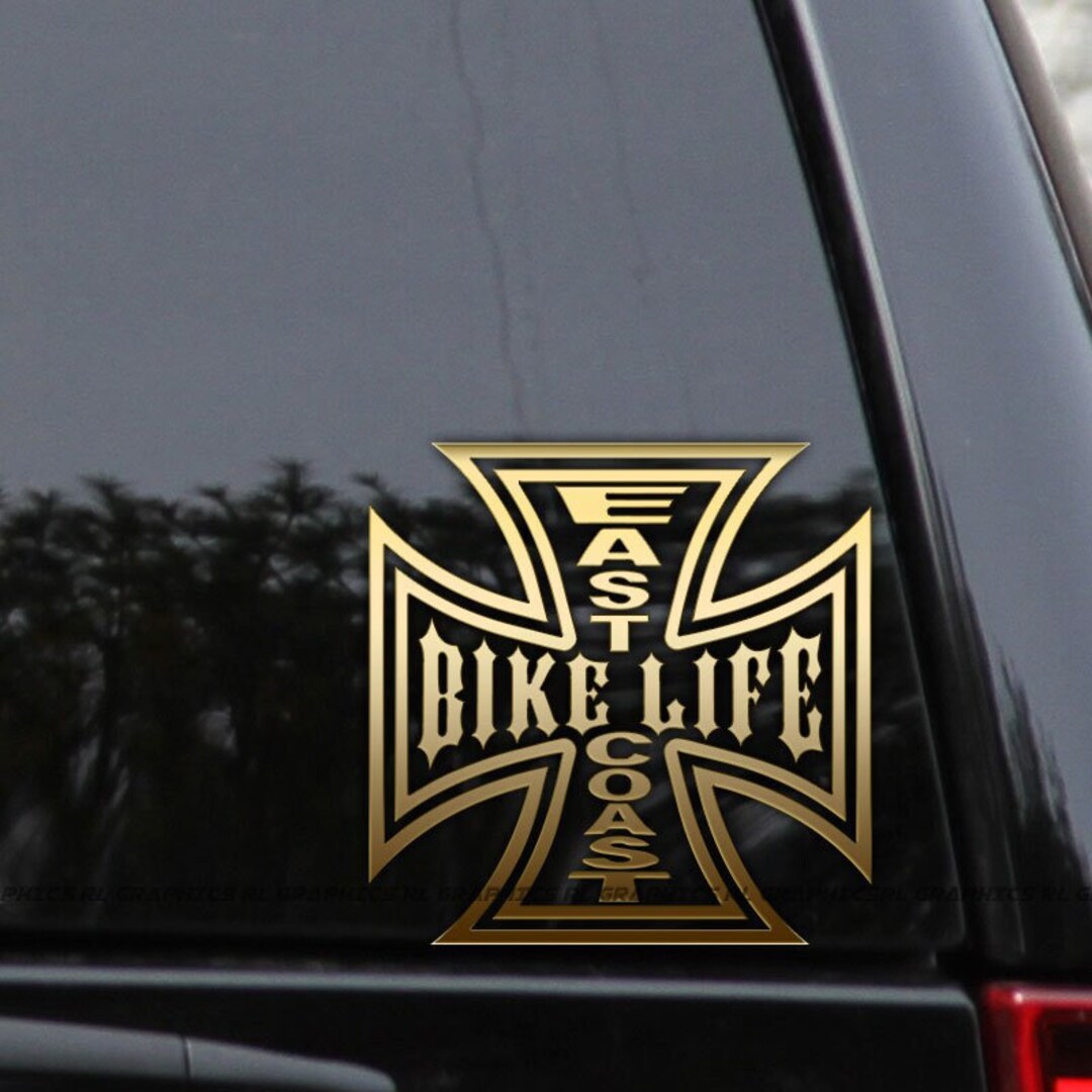 East Coast Bike Life Decal Sticker Biker Harley Chopper Window Laptop ...