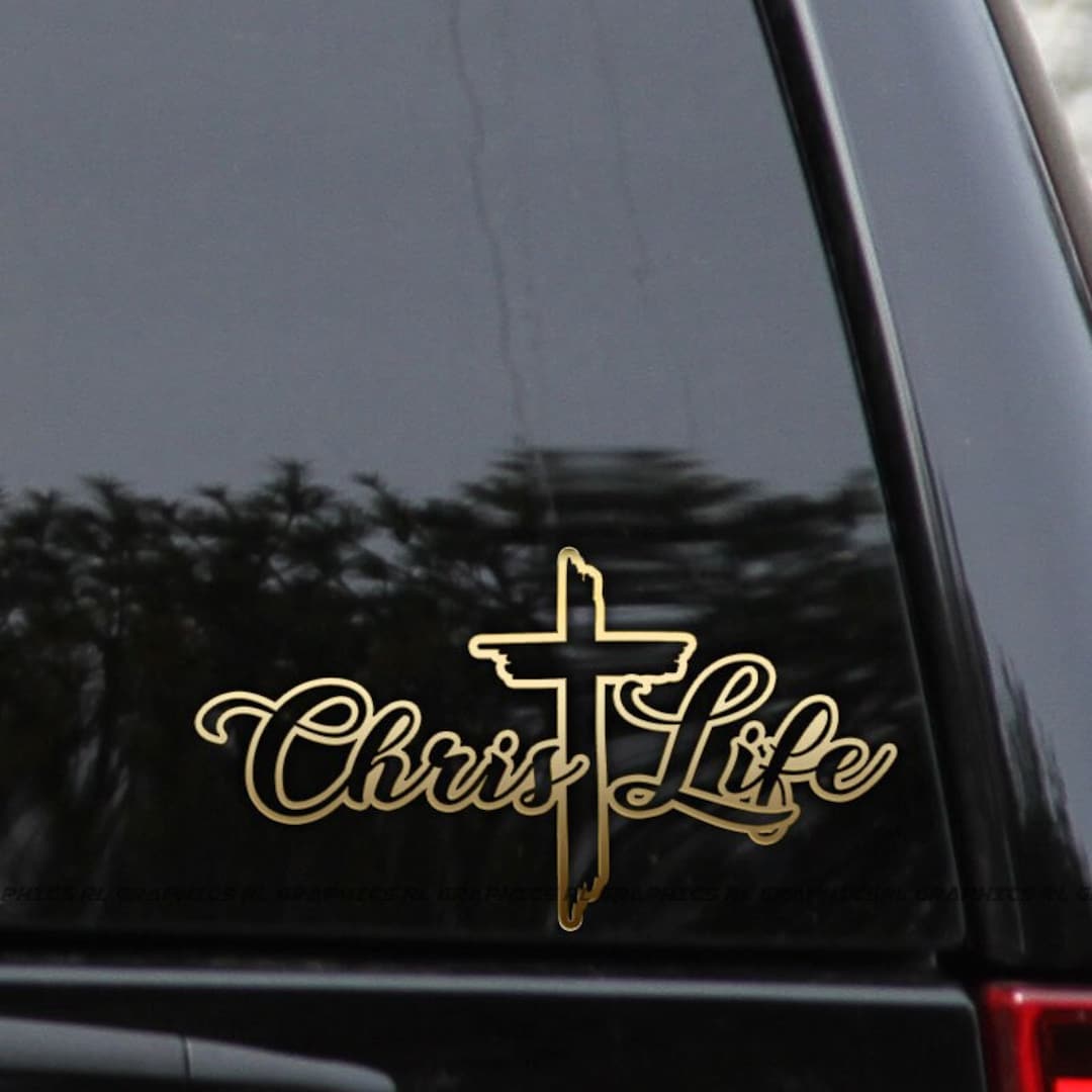 Christ Life Decal Sticker Jesus Cross Christian Funny Faith Car Window ...