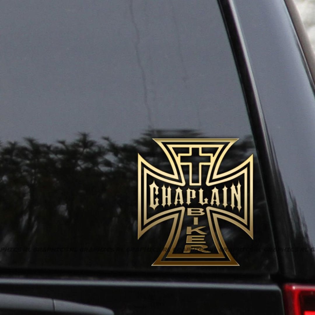 Chaplain Biker Cross Religious Car Truck Decal Sticker - Etsy