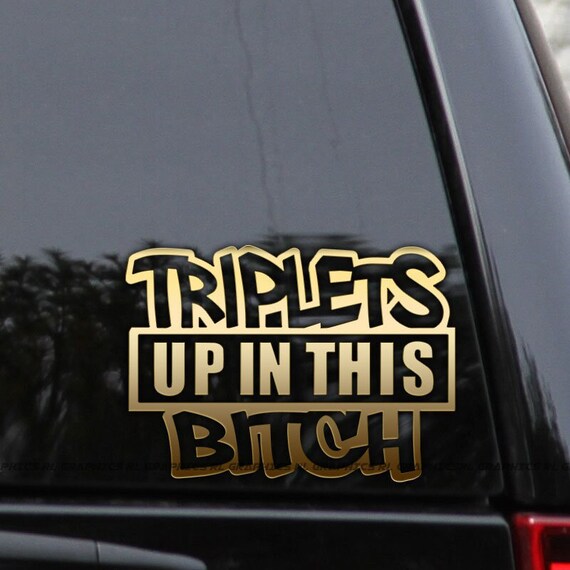 Triplets up in This Bitch Decal Sticker Window Laptop Bumper - Etsy
