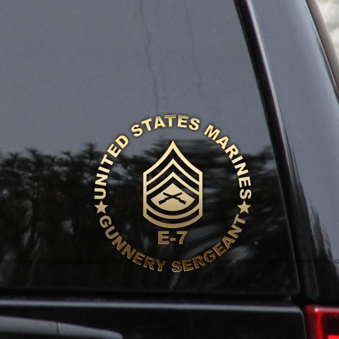 E-7 GUNNERY Sergeant Rank Marines Vinyl Decal Sticker - Etsy