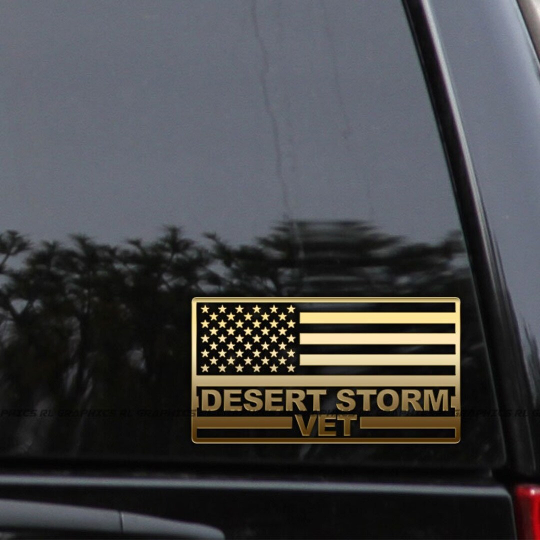 DESERT STORM VET American Flag Decal Sticker Military Veteran Car Truck ...