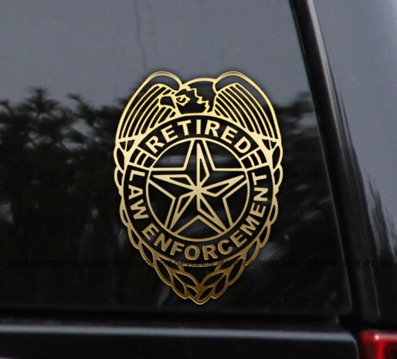 RETIRED Law Enforcement Police Badge Decal Sticker - Etsy