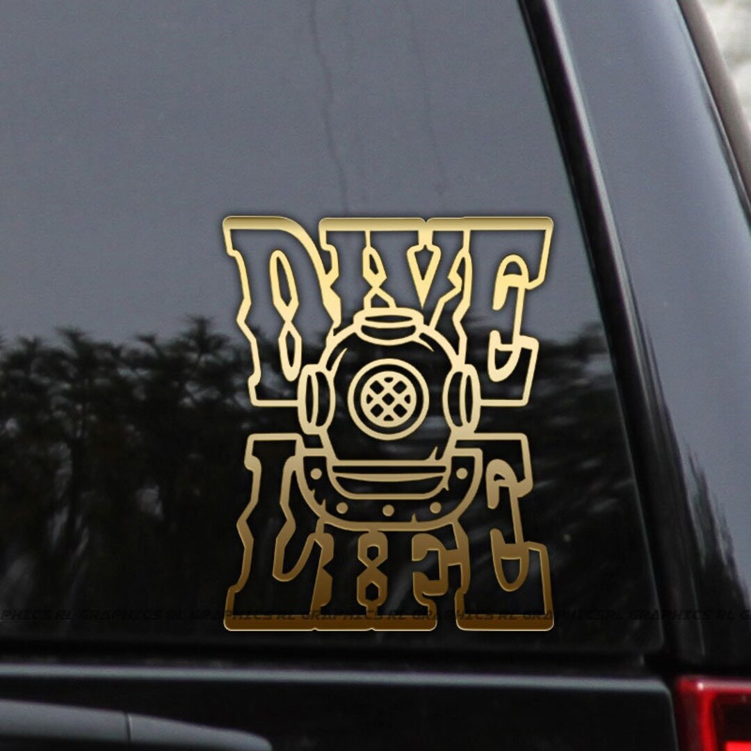 Dive Life Scuba Diver Helmet Car Trucker Decal Sticker - Etsy