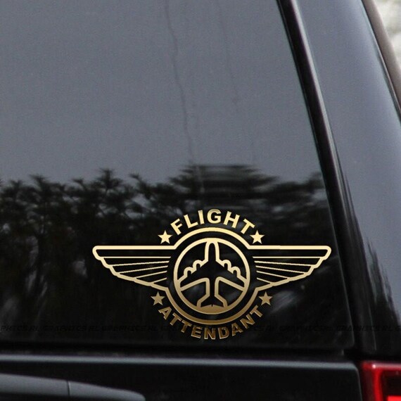 Flight Attendant Decal Sticker Plane Airplane Stewardess Car - Etsy