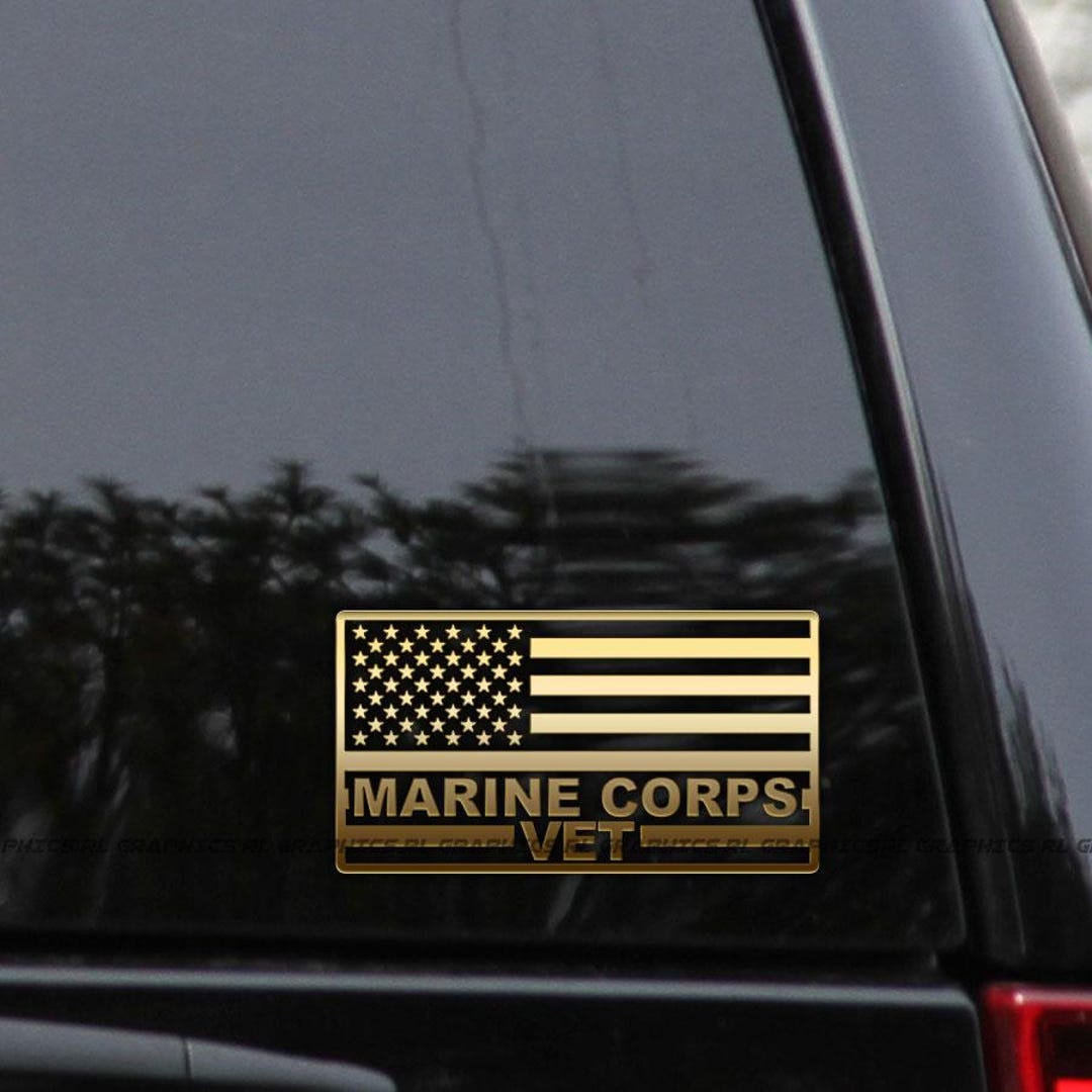 Marine Corps Vet American Flag Marines Veteran Vinyl Decal Sticker - Etsy