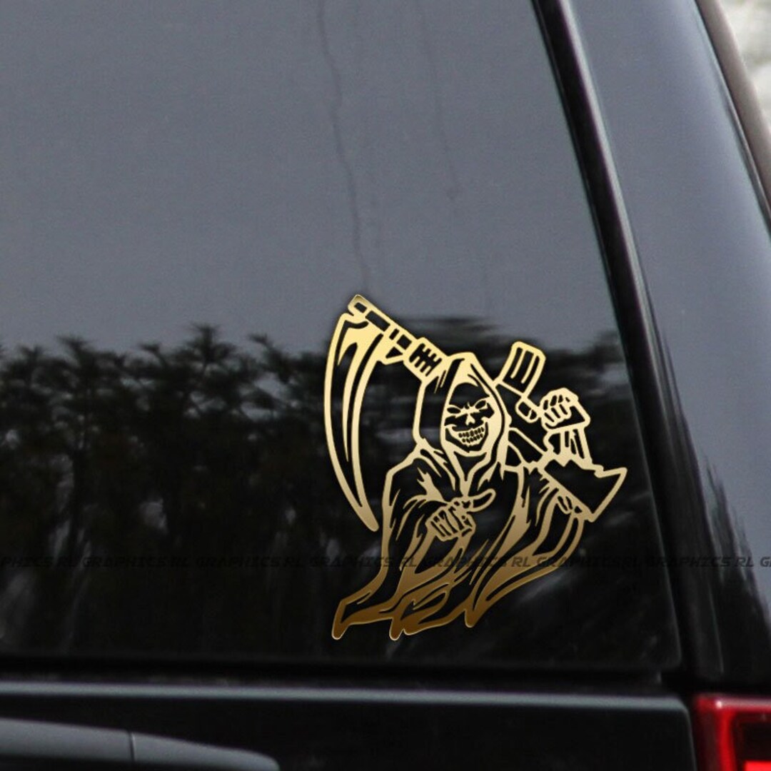 Grim Reaper Decal Sticker Skull Ar15 Machine Gun Car Truck Window - Etsy