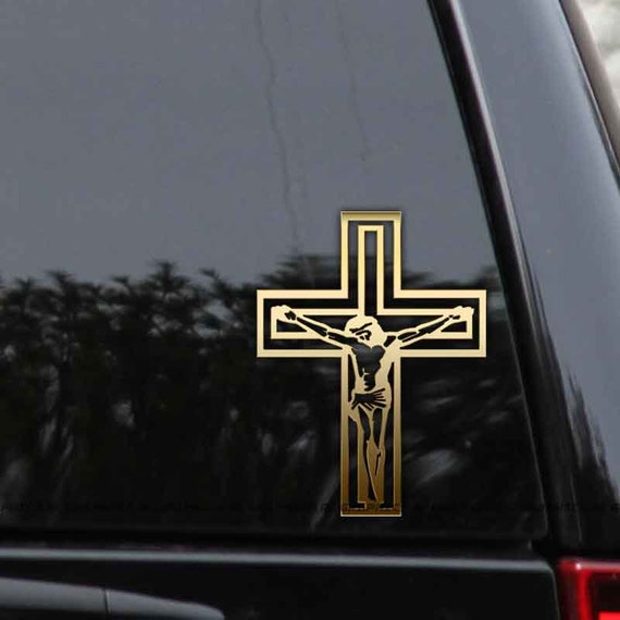 Jesus on Cross Crucifix Decal Sticker God Christian Religious | Etsy